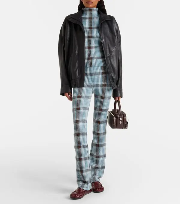 Acne Studios Kosa Checked Wool-blend Top