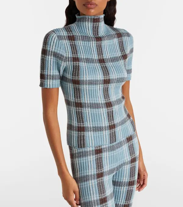 Acne Studios Kosa Checked Wool-blend Top