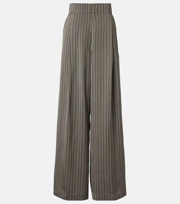 Dries Van Noten Striped Wide-leg Pants - Grey