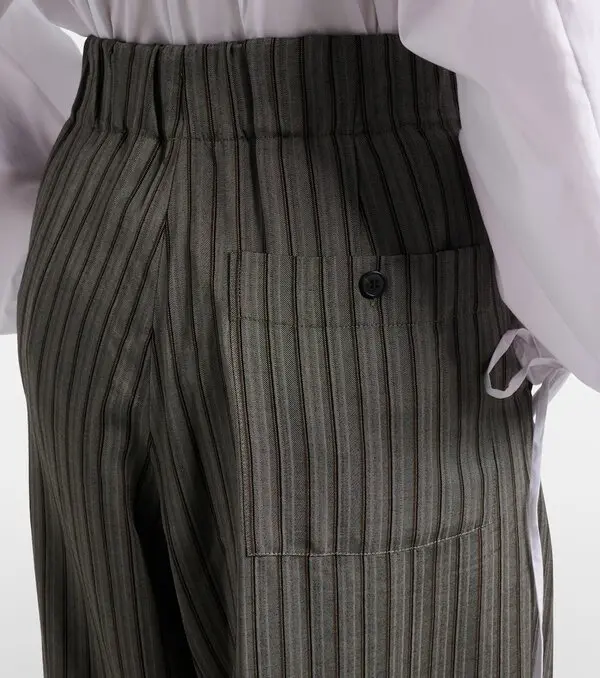 Dries Van Noten Striped Wide-leg Pants - Grey