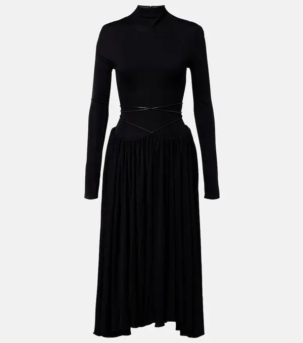 Alaïa Jersey Midi Dress - Black