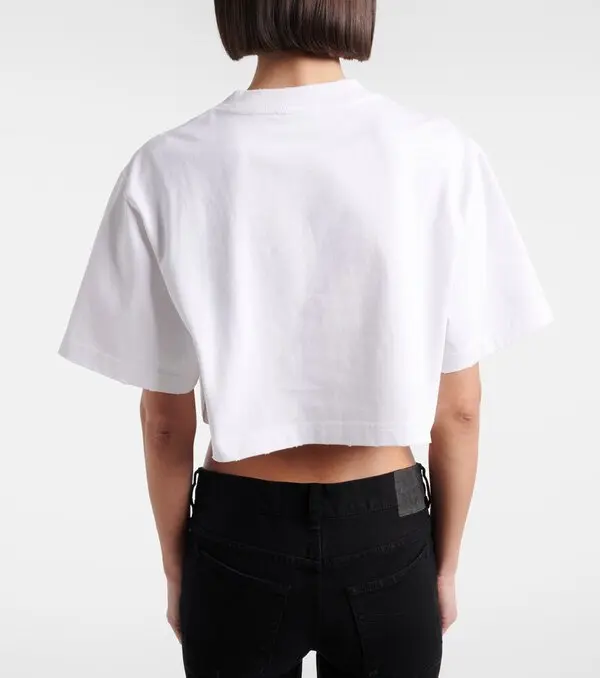 Balenciaga Cropped Cotton Jersey T-shirt