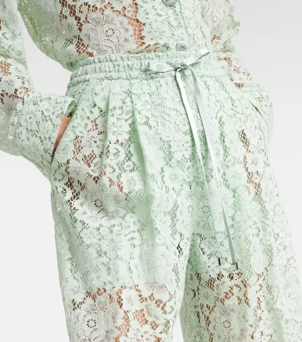 Dolce & Gabbana Lace Wide-leg Pants - Green