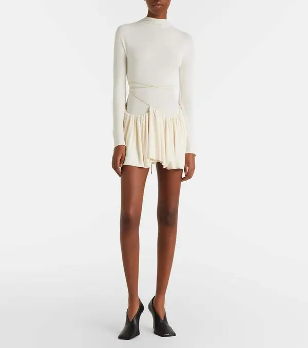 Alaïa Gathered Jersey Minidress
