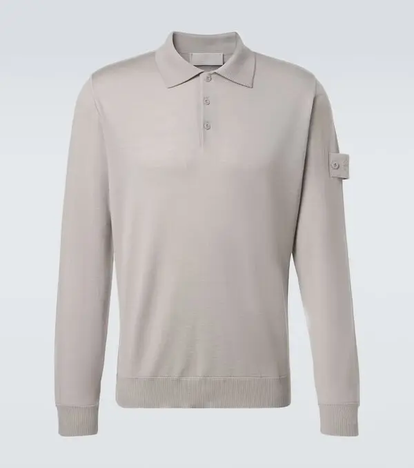 Stone Island Compass Virgin Wool Polo Shirt