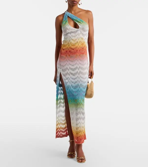 Missoni Asymmetric Lame Maxi Dress