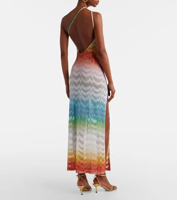 Missoni Asymmetric Lame Maxi Dress