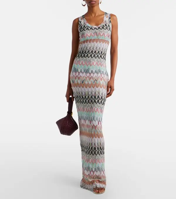 Missoni Sequined Knitted Lame Gown