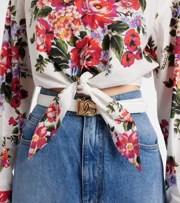 Dolce & Gabbana Floral Cropped Cotton Shirt - Multicoloured