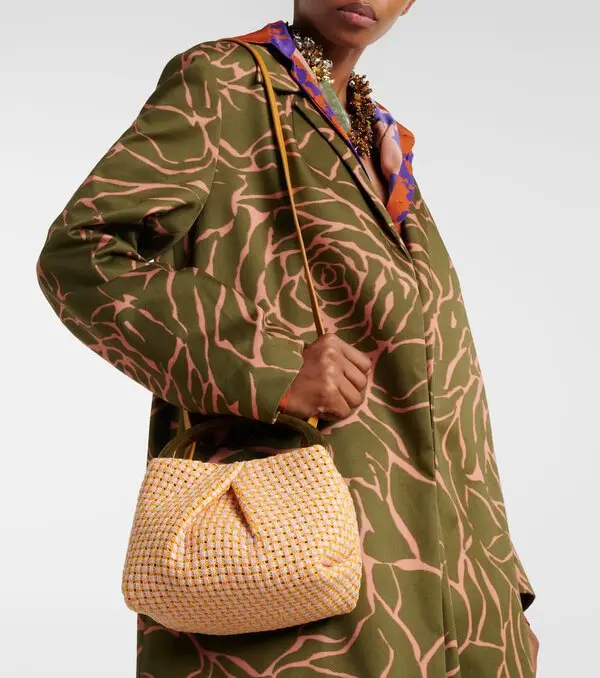 Dries Van Noten Woven Raffia-effect Top-handle Bag