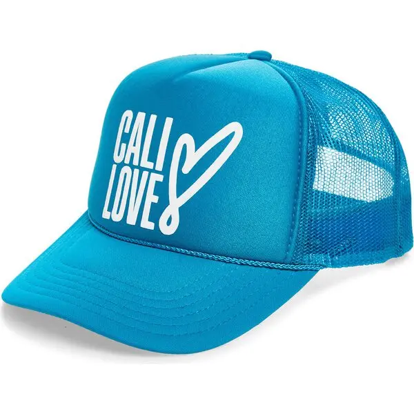 LOCAL BEACH Cali Love Trucker Hat - Turquoise/white