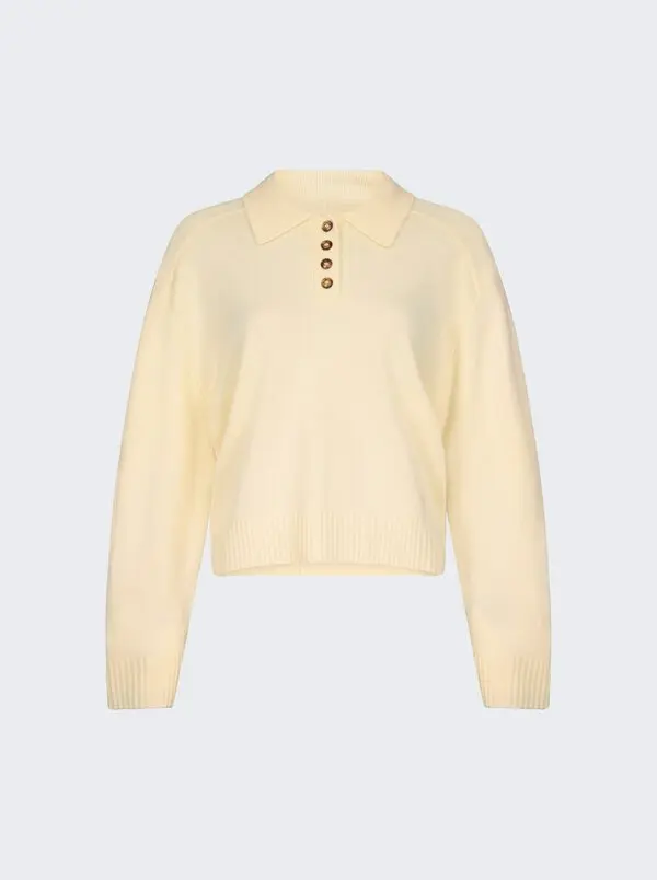 Loulou De Saison Homere Lds Polo Sweater - Yellow
