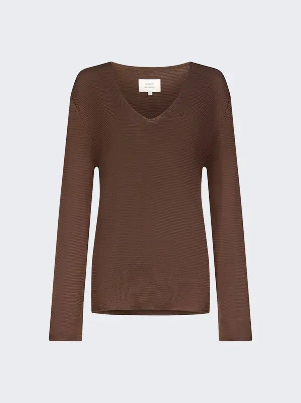 Loulou De Saison Saya V-neck Sweater - Brown