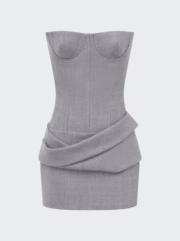 Alex Perry Wool Suiting Corset Mini Dress