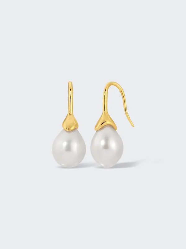 HEAVEN MAYHEM Odette Pearl Drop Earrings - Gold