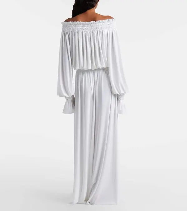 Norma Kamali Gathered Wide-leg Pants