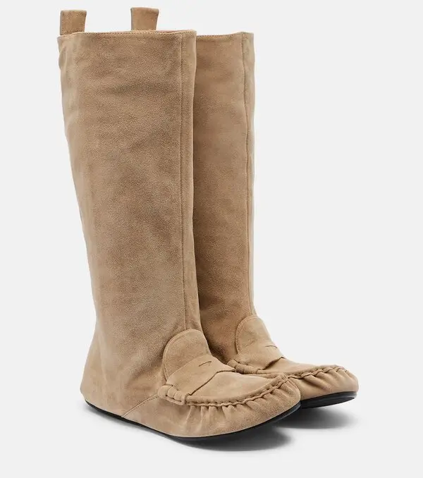 Acne Studios Suede Knee-high Boots - Beige