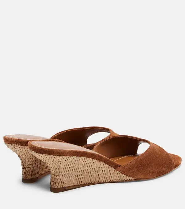 Staud Brigitte 60 Suede Wedges - Brown