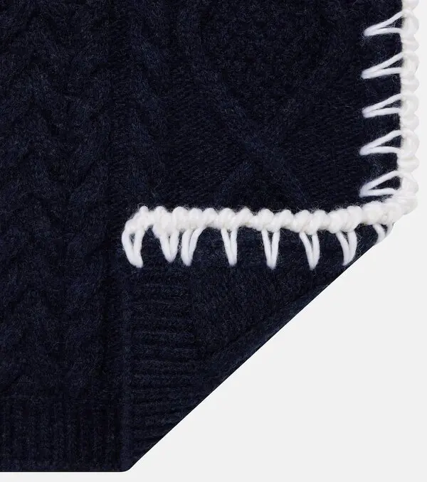 Miu Miu Cable-knit Wool And Cashmere Scarf