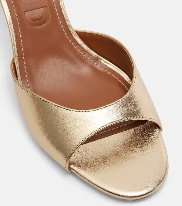 Staud Brigitte 100 Metallic Leather Mules