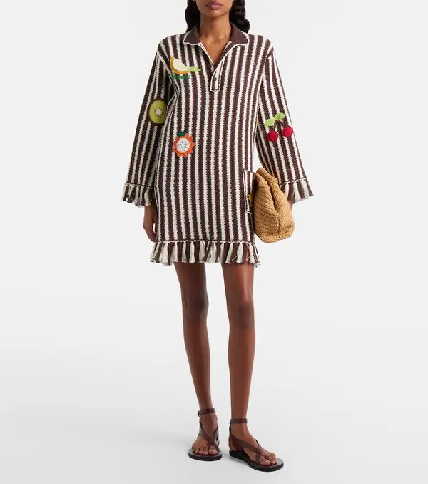 ALEMAIS Alémais Sundae Crochet Embroidered Cotton Kaftan