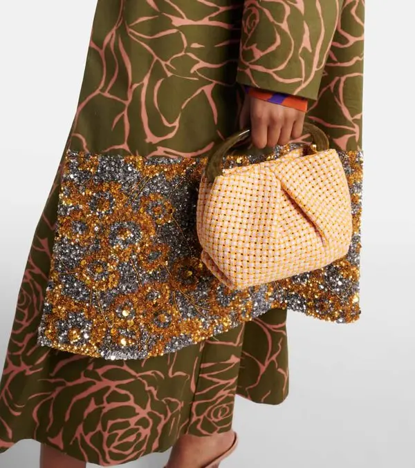 Dries Van Noten Woven Raffia-effect Top-handle Bag