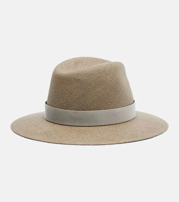 Brunello Cucinelli Straw Fedora Hat