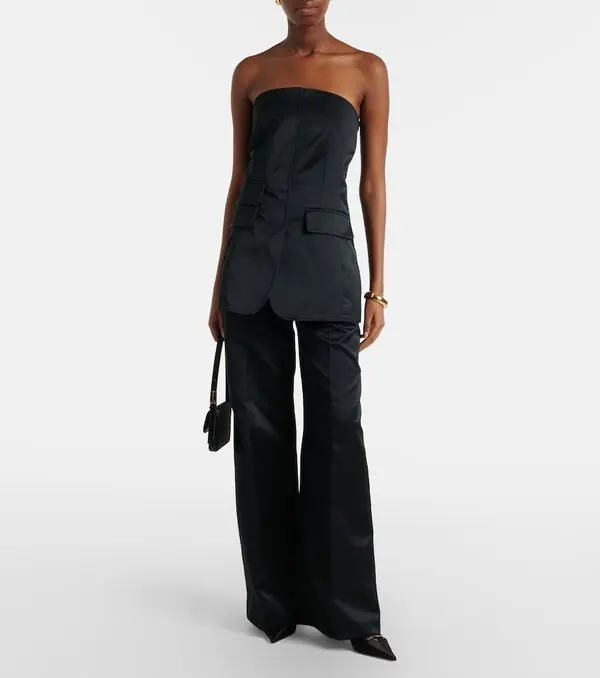 THE FRANKIE SHOP Luma Satin Top - Black