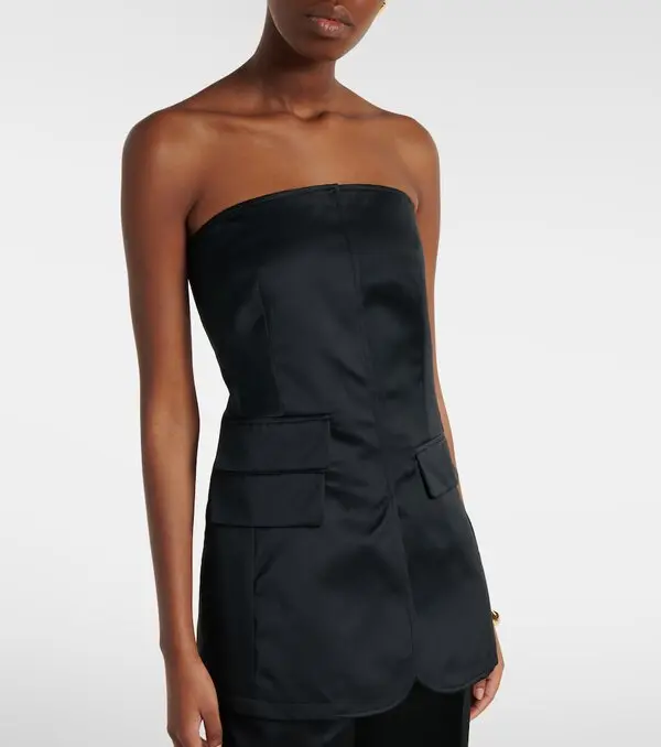 THE FRANKIE SHOP Luma Satin Top - Black