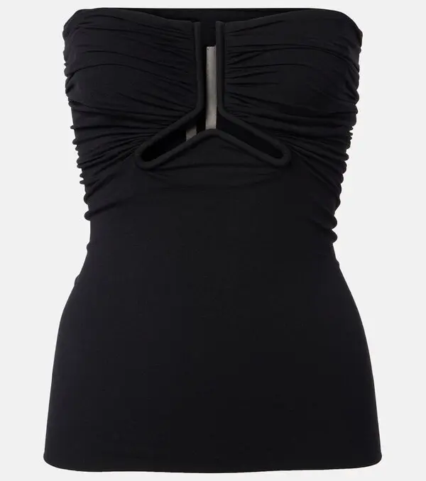 Rick Owens Cutout Ruched Strapless Top