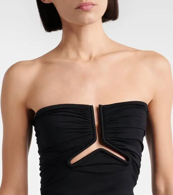 Rick Owens Cutout Ruched Strapless Top