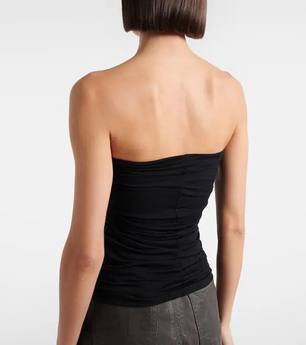 Rick Owens Cutout Ruched Strapless Top