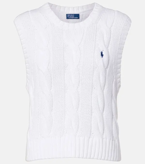 Polo Ralph Lauren Cable-knit Cotton Sweater Vest - White
