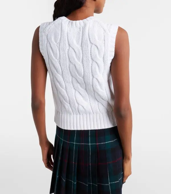 Polo Ralph Lauren Cable-knit Cotton Sweater Vest - White