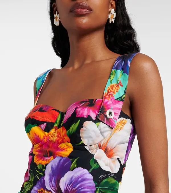 Dolce & Gabbana Floral Cotton Mini Dress - Multicoloured