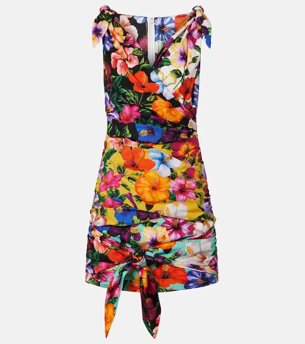 Dolce & Gabbana Floral Cotton Mini Dress - Multicoloured
