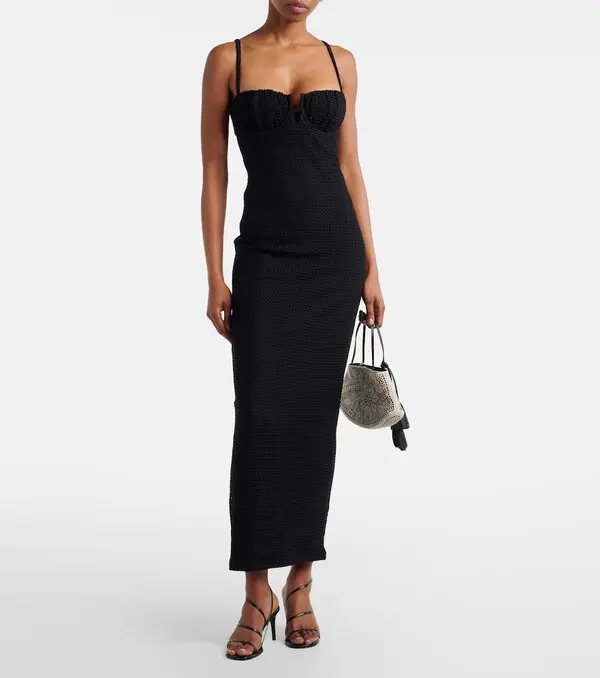 MONTCE Petal Maxi Dress - Black