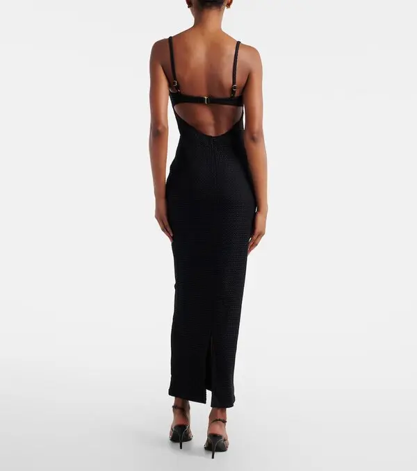 MONTCE Petal Maxi Dress - Black