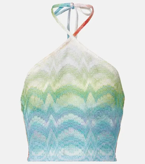 Missoni Knitted Tie-neck Top - Multicoloured