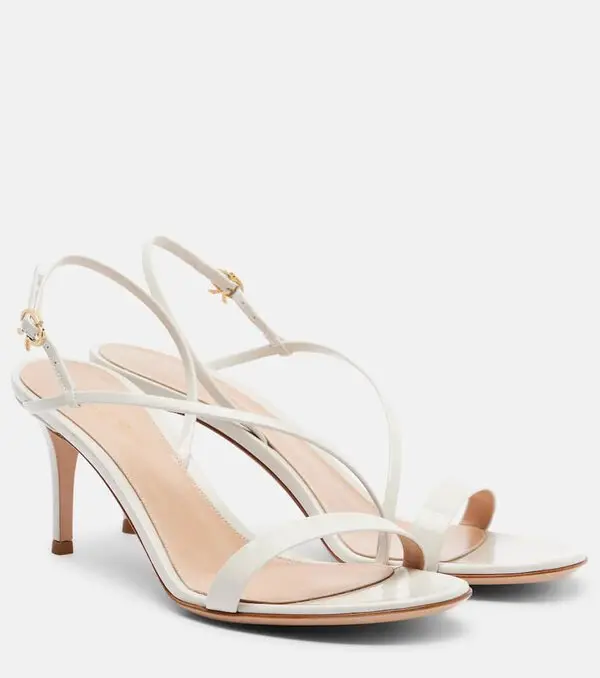 GIANVITO ROSSI Ascent Patent Leather Sandals - White