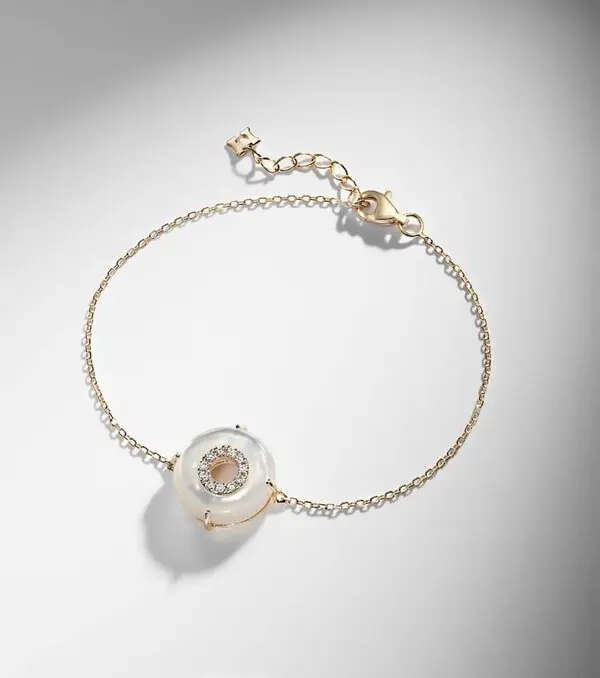 Mateo 14kt Yellow Bracelet With Diamonds And Pearls - Gold