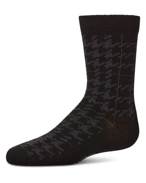 MEMOI Hounds Plaid Dress Socks - Black