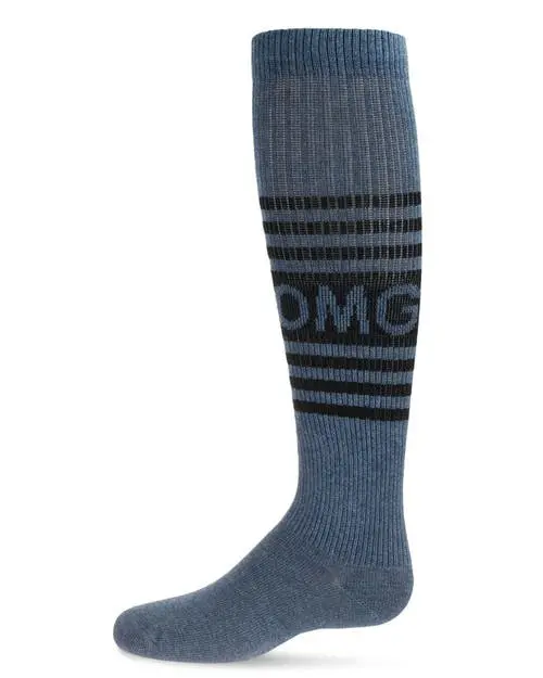 MEMOI Omg Knee High Socks - Med Denim Heather