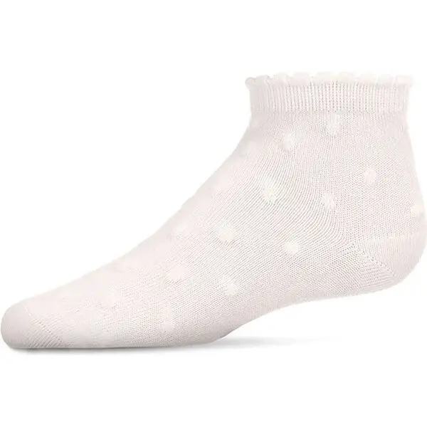 MEMOI Swiss Dot Ankle Socks - Winter White
