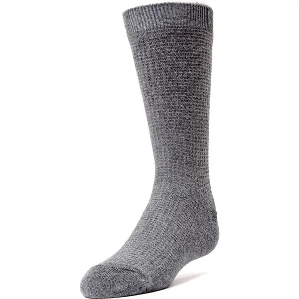 MEMOI Diamond Textured Crew Socks - Charcoal