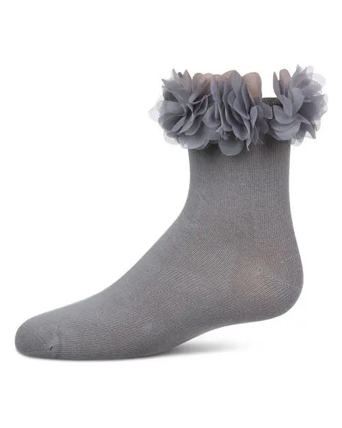 MEMOI Floral Halo Anklet Socks - Gray