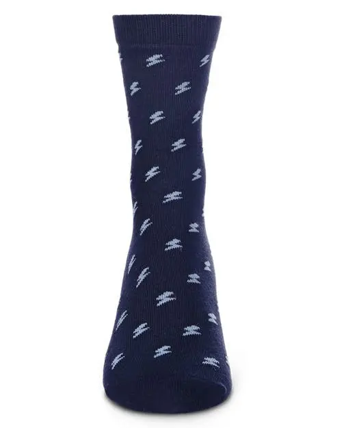 MEMOI Lightning Bolt Crew Socks - Navy