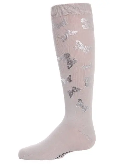MEMOI Butterfly Knee High Socks - Gray