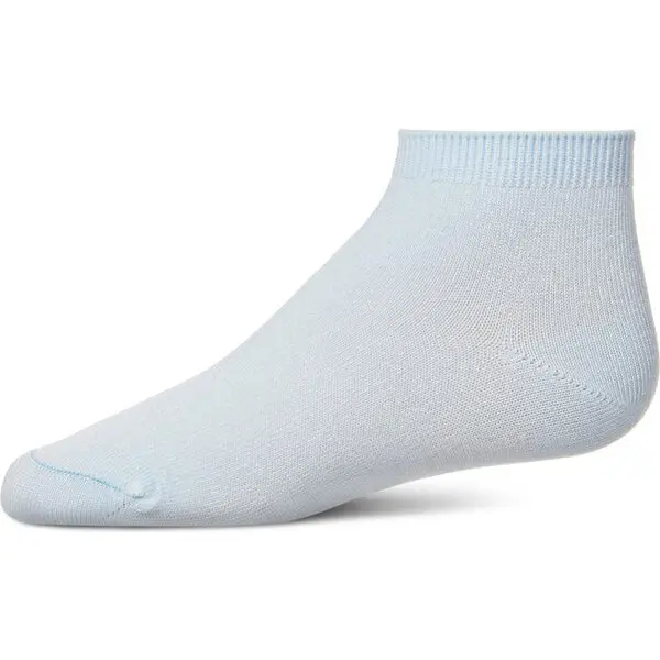 MEMOI Basic Silky-soft Gauge Ankle Socks - Baby Blue