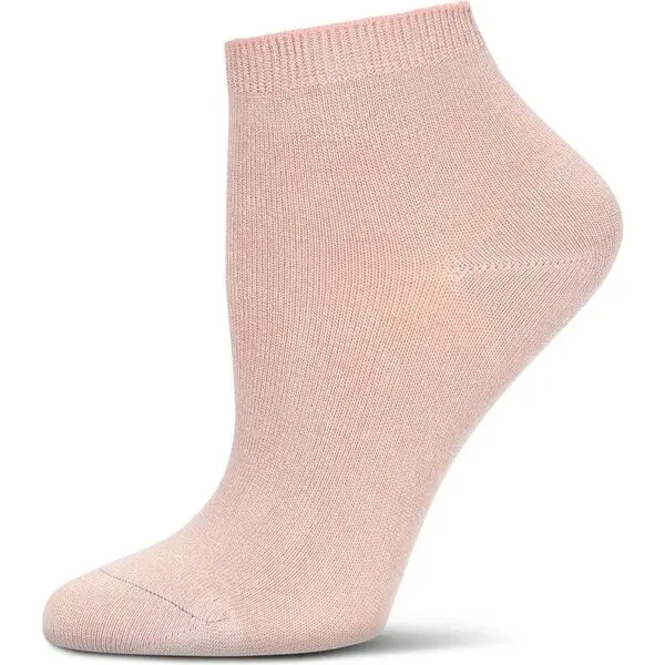 MEMOI Basic Silky-soft Gauge Ankle Socks - Blush